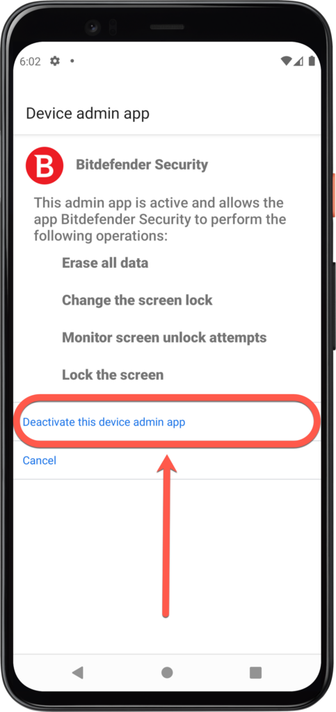 How to uninstall Bitdefender Mobile Security for Android