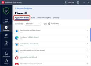 An overview of the Bitdefender Firewall feature