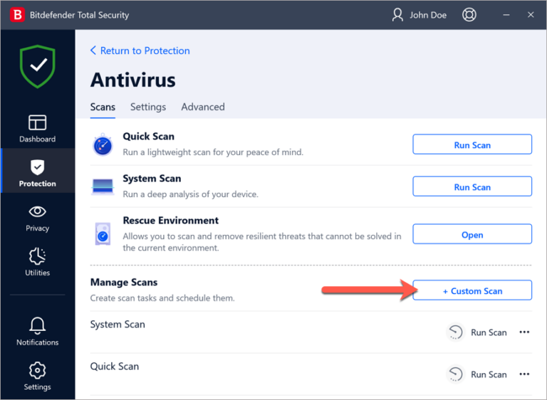 How to Schedule a Custom Scan in Bitdefender