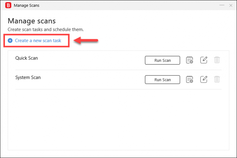 How to configure a custom scan