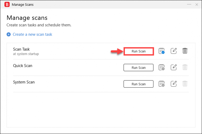 How to configure a custom scan