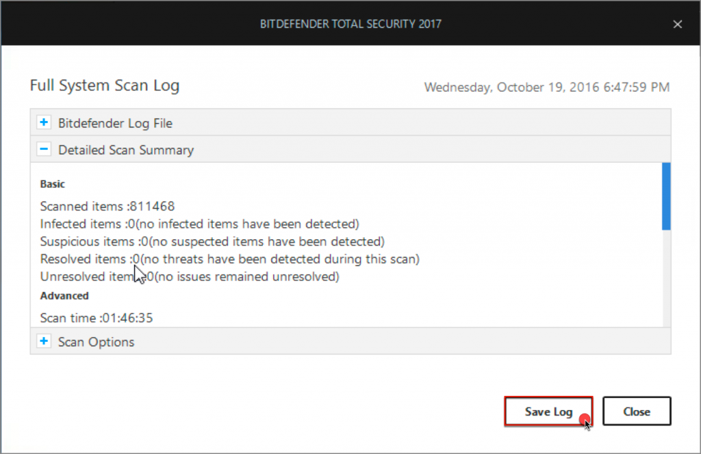 How to generate and submit a scan log with Bitdefender