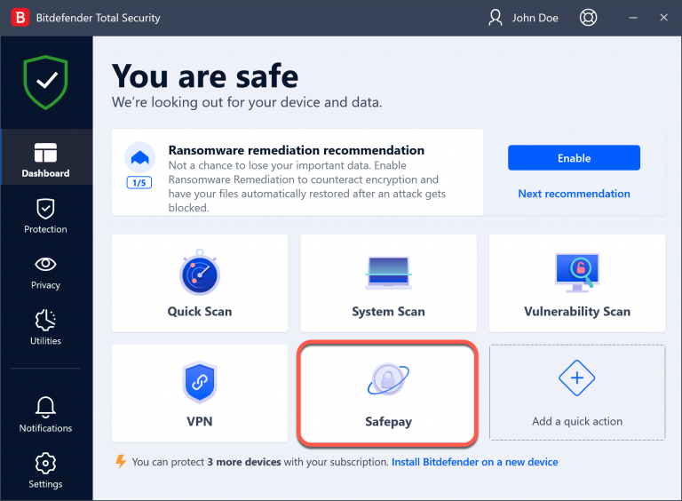 How to add and manage bookmarks in Bitdefender Safepay