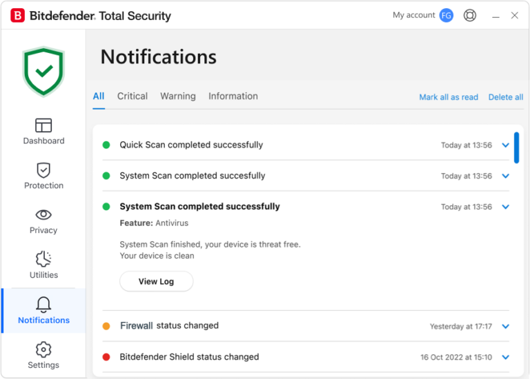 Notifications in Bitdefender - Bitdefender Consumer Support Center
