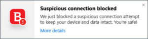 How to stop "Suspicious connection blocked" notifications - Bitdefender