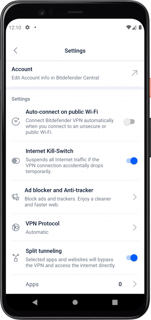 How to use Bitdefender VPN for Android: Settings, Subscriptions