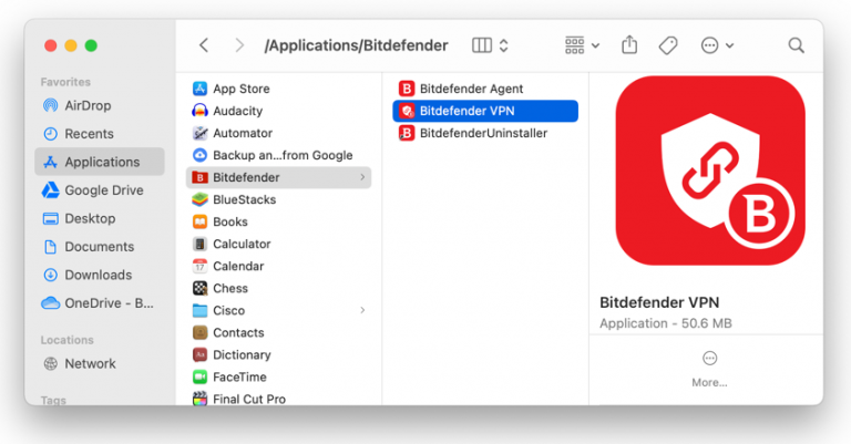 Bitdefender VPN for Mac: Interface, Connection, Settings