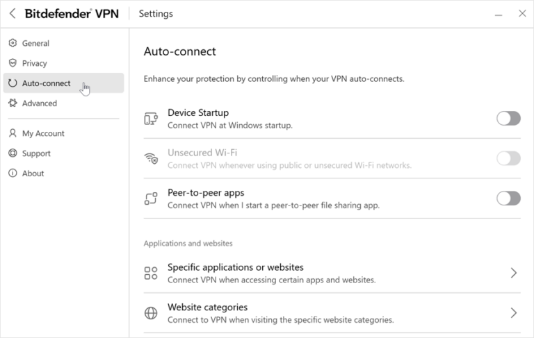 Bitdefender VPN for Windows: Connection, Settings, Subscriptions