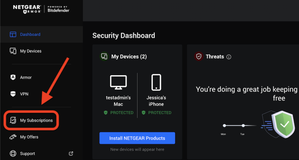 Activate Your NETGEAR Armor Subscription with a Code