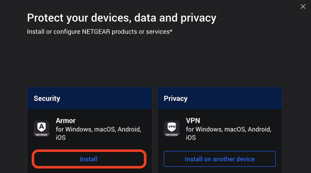 Install NETGEAR Armor by Bitdefender on Windows