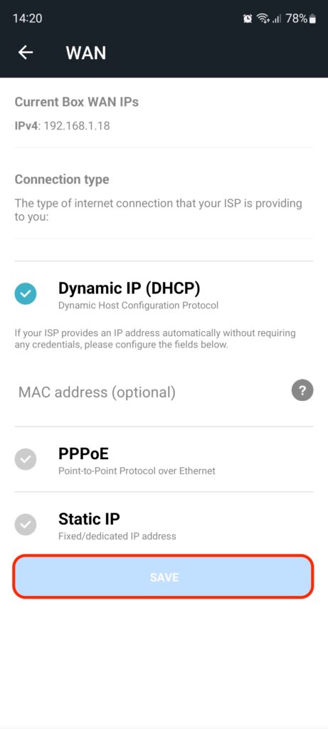 How to change the WAN settings on Bitdefender BOX