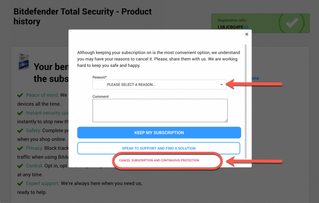 How do I cancel Bitdefender auto-renewal?