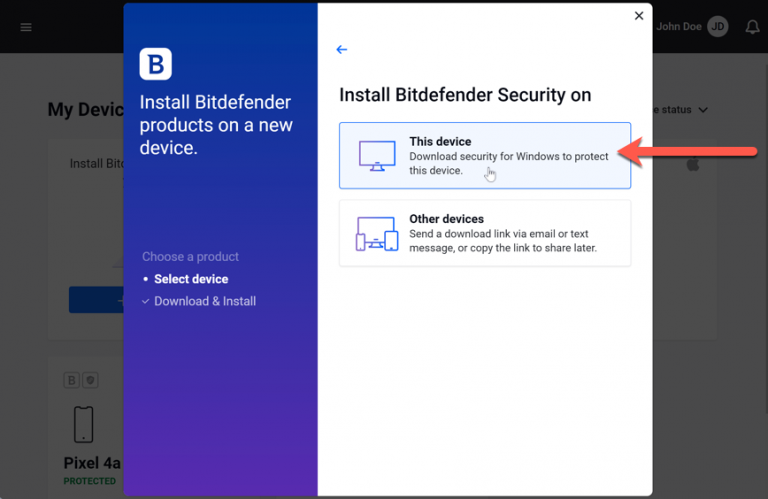 Install Bitdefender on Windows computers, laptops, tablets