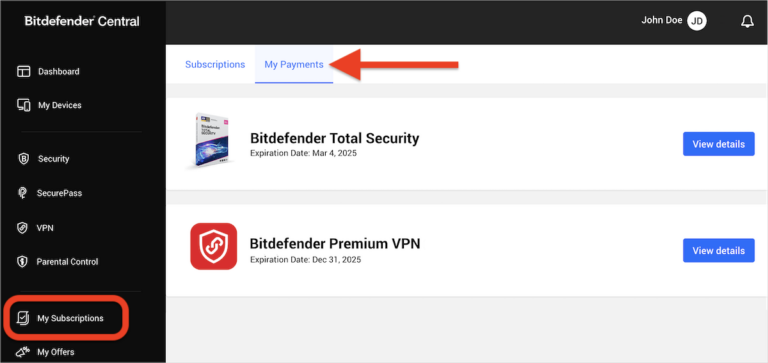 How do I update my Credit Card information? - Bitdefender