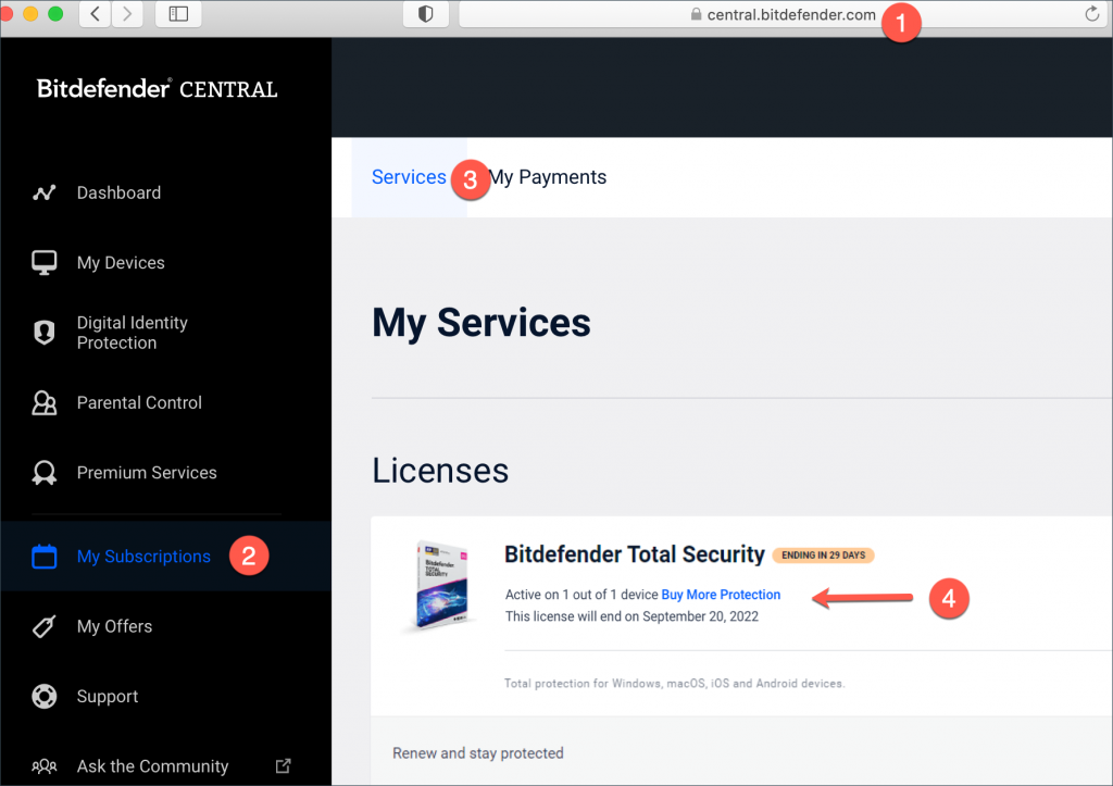 Device limit reached. How do I add seats to my subscription? Bitdefender