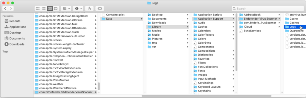 How to export the Bitdefender Virus Scanner scan log