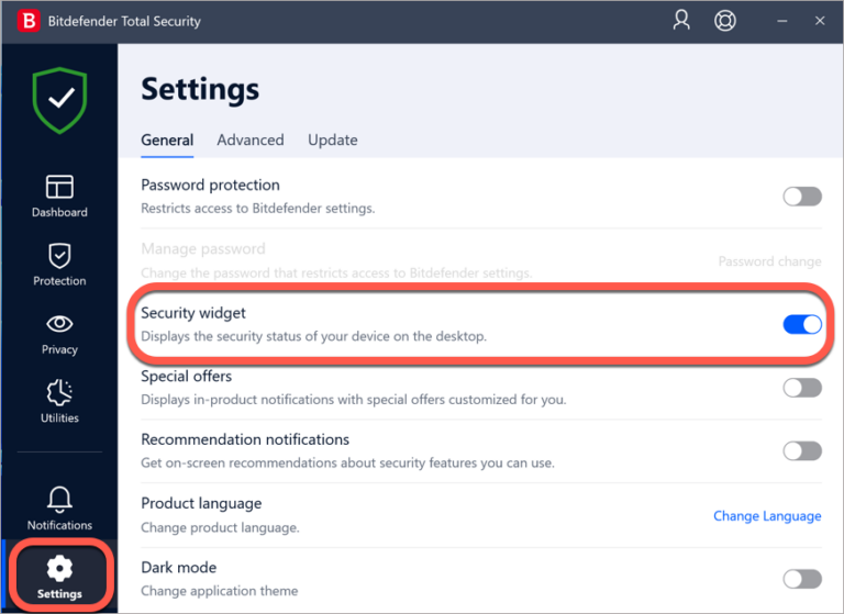 Bitdefender Security Widget: Your PC's Security Status at a Glance