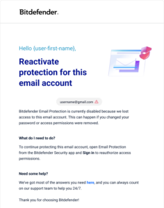 Fix "Email Protection Disabled" in Bitdefender Security App