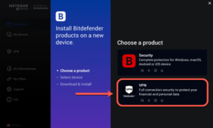Install NETGEAR VPN by Bitdefender on Windows