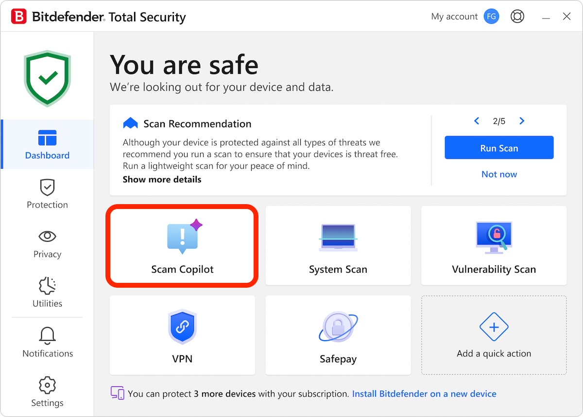 How to Set Up Scam Copilot on Windows - Bitdefender Consumer Support Center