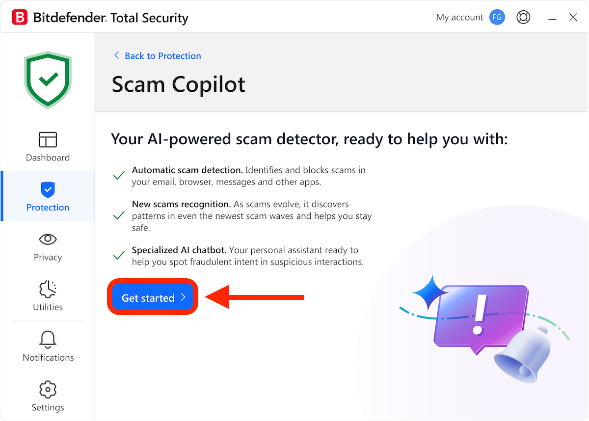 How to Set Up Scam Copilot on Windows - Bitdefender Consumer Support Center