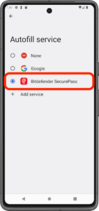 How to Autofill Passwords on Android using Bitdefender SecurePass