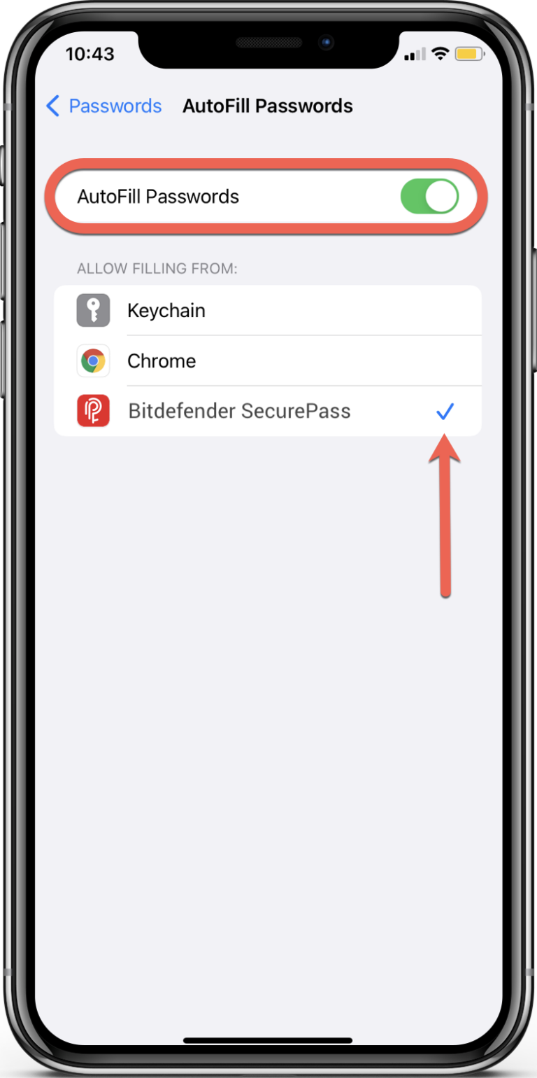 How to Autofill Passwords on iOS using Bitdefender SecurePass