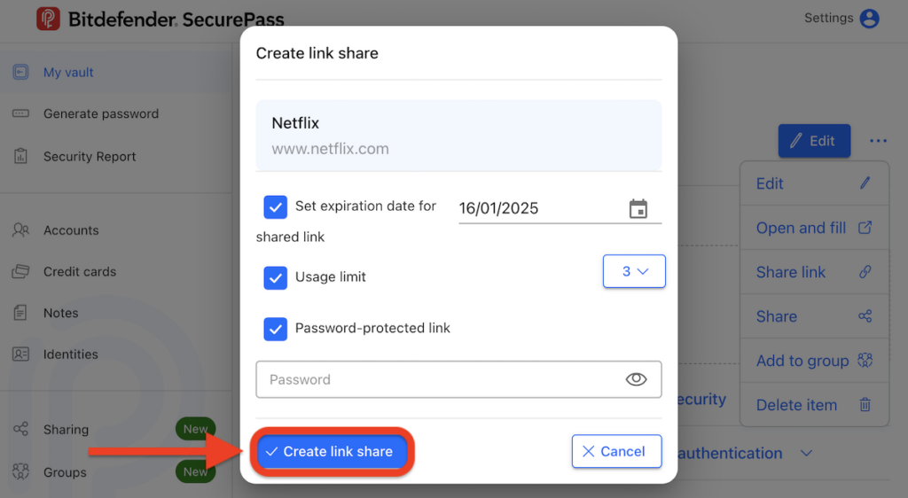 How to Share Passwords Securely with Bitdefender SecurePass