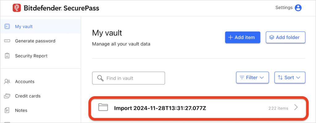 How to Import Passwords into Bitdefender SecurePass