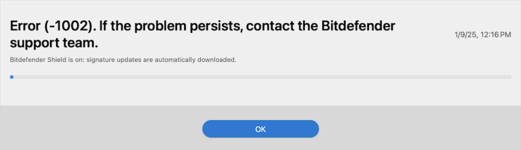 Fix Bitdefender Update Errors -2010, -1008, -1011, -100 and others on Mac