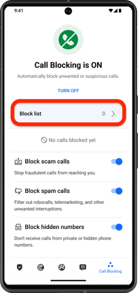 Block Calls with Bitdefender Mobile Security for Android