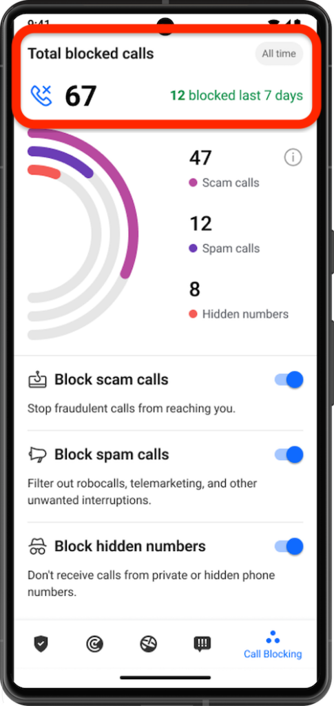 Manage Blocked Calls in Bitdefender Mobile Security for Android