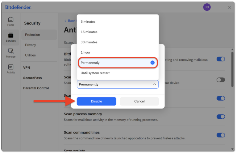 How to Temporarily Turn Off Bitdefender App on Windows 10 & 11